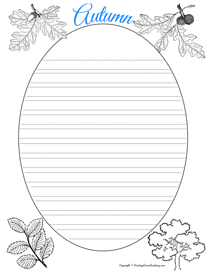 Autumn Art, Copywork, and Handwriting Poetry Book – Heritage Grove Academy