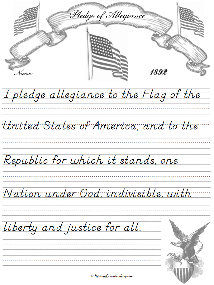 History Handwriting Copywork – Cursive and Manuscript – Heritage Grove ...